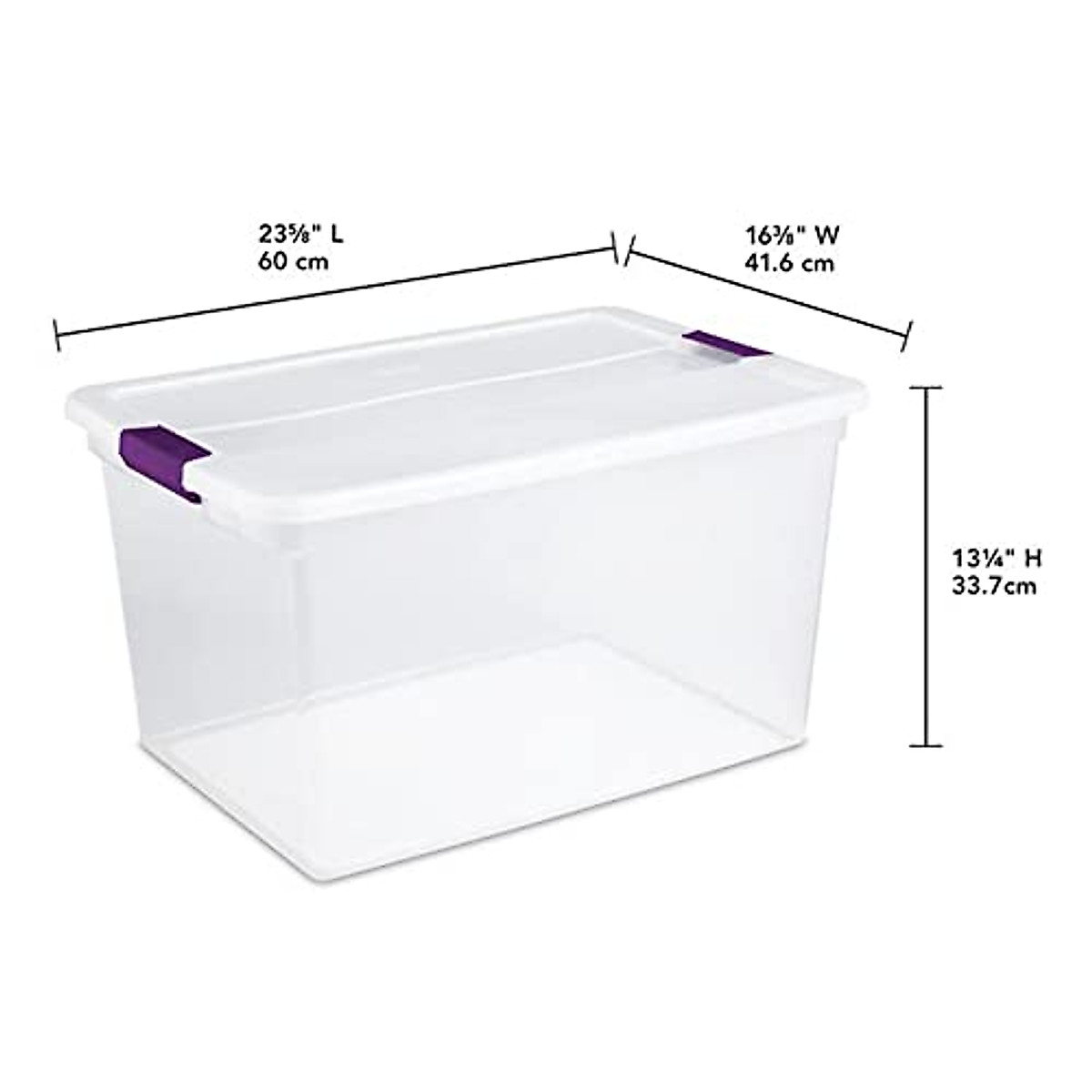 Sterilite 64 Quart Clear Multipurpose Plastic Storage Tote, 6 Pack, and 66 Quart Clear Multipurpose Plastic Storage Tote, 6 Pack for Home Organization