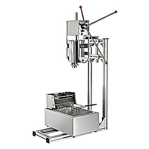 6L Commercial Manual Vertical Churros Filler with 5 Nozzles, Commercial Home Stainless Steel Donut Churros Maker Machine Dessert Donuts Filler