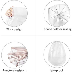 80 Counts Strong Trash Bags Garbage Bags by Teivio, Bathroom Trash Can Bin Liners, Small Plastic Bags for home office kitchen (2.6 Gallon, Clear)