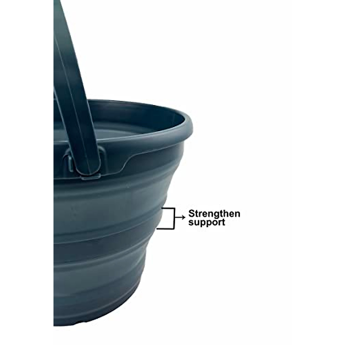 SAMMART 10L (2.6 Gallon) Collapsible Plastic Bucket - Foldable Round Tub - Portable Fishing Water Pail - Space Saving Outdoor Waterpot, Size 33cm Dia (Leaf Blue (Set of 2))