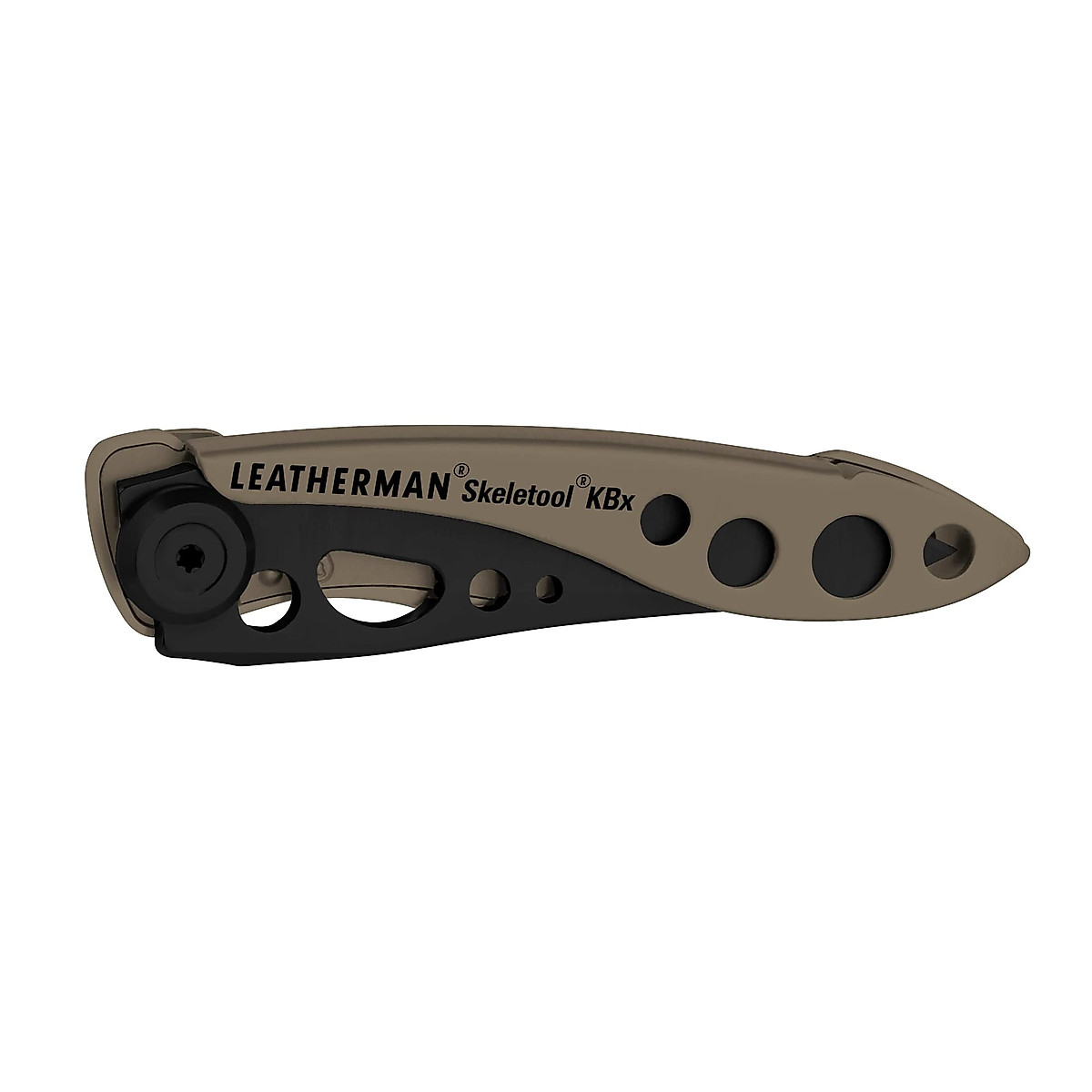 LEATHERMAN, Skeletool KBX Pocket Multitool with Knife and Bottle Opener, Coyote Tan