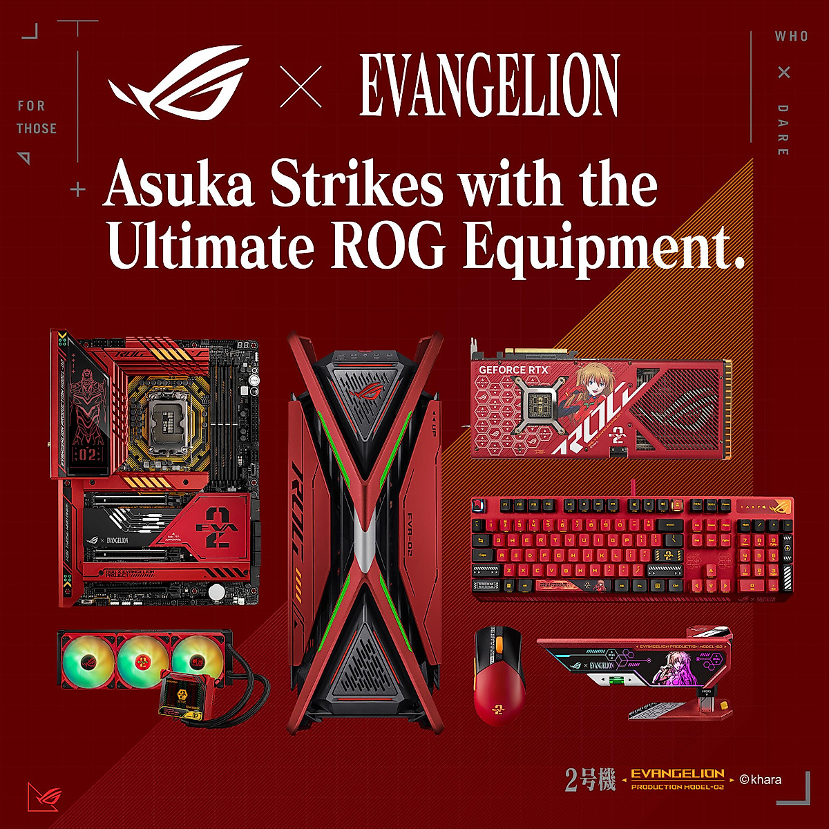 ROG Strix Scope RX EVA-02 Edition, 100% RGB Gaming Keyboard, ROG RX Blue Optical Mechanical Switches, IP57 Water Resistance, USB Passthrough, Wider Ctrl Key, Stealth Key, Macro Support, EVA-themed