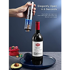 KNIPAN Electric Wine Opener 5-IN-1, Automatic Wine Bottle Openers with Foil Cutter, Wine Aerator Pourer, Vacuum Stopper, Rechargeable Electronic Corkscrew Wine Opener Kit