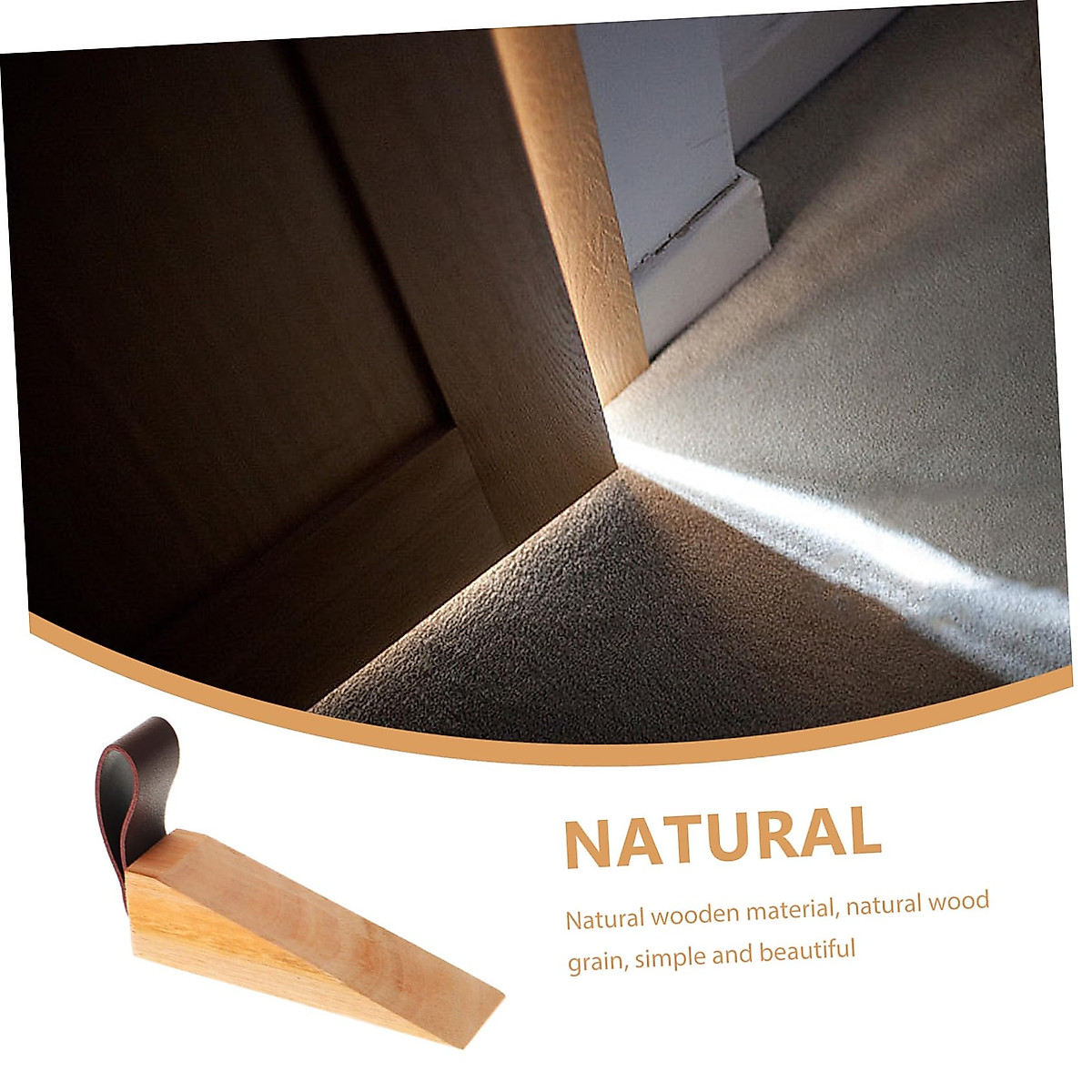 2pcs Protective Door Stop Wood Door Wedge Home Tools Door Stopper Home Door Wedge Wooden Door Blocker Solid Wood Door Stopper Creative Door Stopper Household Supplies