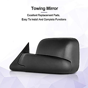 ANPART Towing Mirrors Fit for 1998-2002 FOR DODGE For Ram For 1500 Ram For 2500 Ram For 3500 Truck Tow Mirrors With A Pair LH and RH Side Power Regulation with Heating No Turn Signal Lamp