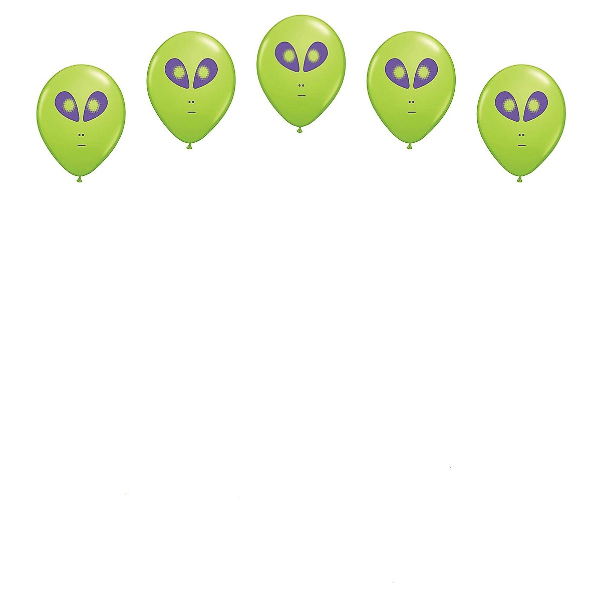 11 Inch Space Alien Print Lime Green Latex Balloons 25 Count