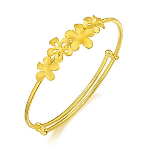CHOW SANG SANG Chinese Wedding Collection 999.9 24K Gold Price-by-Weight 9.73g Gold Floral Bangle for Women 89224K