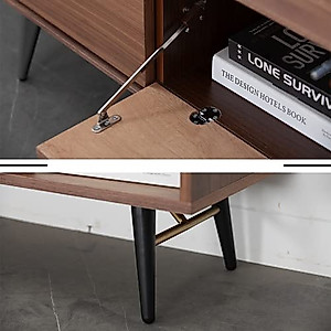 WILLIAMSPACE 70.2" Mid-Century Modern TV Stand for TVs up to 75 inch, TV Console Media Cabinet with Storage, Home Entertainment Center for Living Room Office (Walnut)