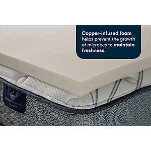 Serta CopperGel Cooling, Pressure-Relieving Memory Foam Mattress Topper, 2 Inch, King