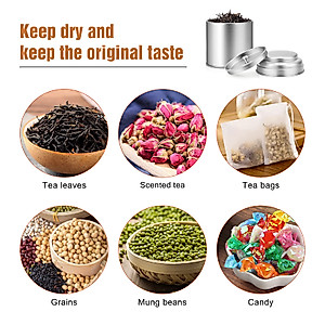 Tea Tin with Airtight Double Lids for Loose Leaf Tea Storage, 8 Oz Kitchen Small Tin Can and Tea Canister for Tea Coffee Sugar Candy Spices Christmas Gift (12 PACK)