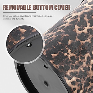 ABOOFAN Small Bathroom Trash Can Garbage Can Leopard Printed Waste Basket with Top Ring to Fix Bag for Bedroom Office Home