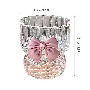 MINGMU Small Glass Cup Practical Coffee Cup Versatile Glass Milk Cup Fashionable Drinking Utensils Suitable For Daily Use Glass Cup For Home And Office, Pink