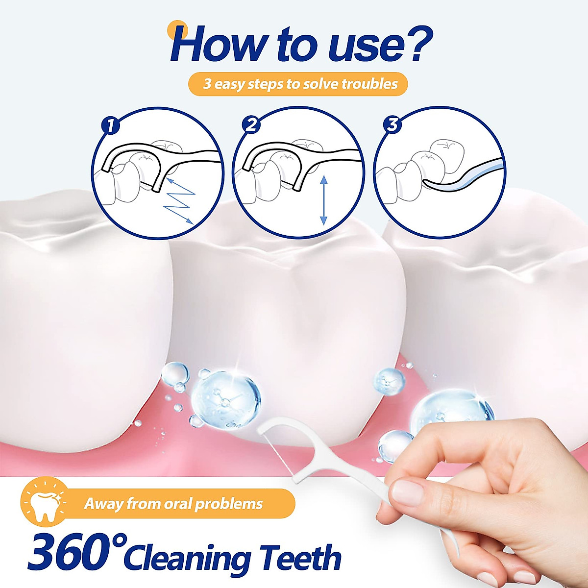 Dental Floss Picks Toothpicks 250pcs with Portable Cases and 100pcs BrushPicks Interdental Toothpicks