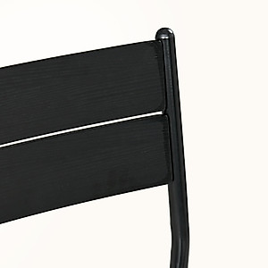 HOMCOM 3 Piece Dining Table Set for 2, Modern Kitchen Table and Chairs, Dining Room Set for Breakfast Nook, Small Space, Apartment, Space Saving, Black