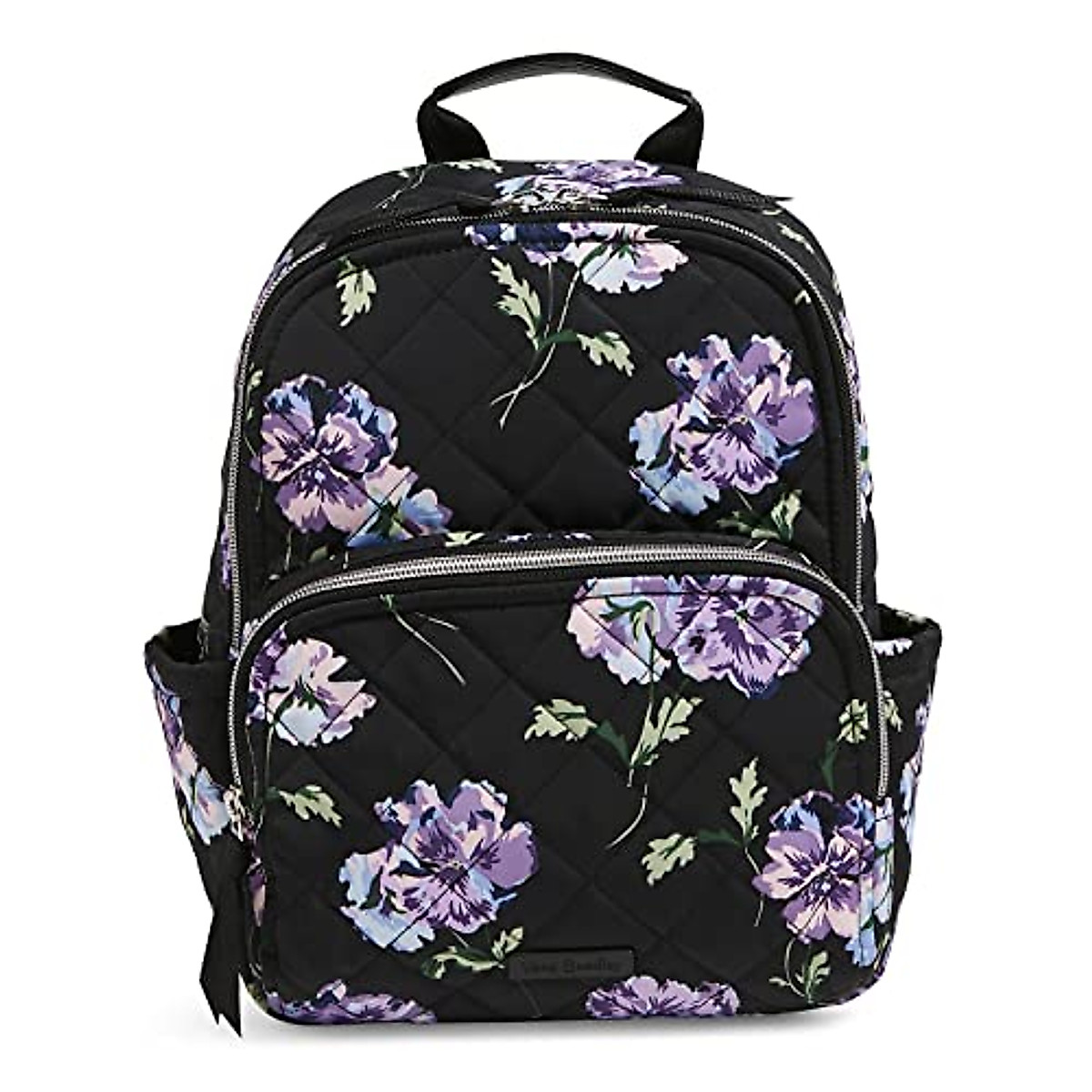 Vera Bradley Women's Performance Twill Small Backpack, Floating Plum Pansies, One Size