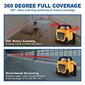 Iglobalbuy Self Leveling Rotary Laser Level System Kit with Surveying Tripod + Aluminum Grade Rod 16.4Ft, Red Beam Automatic Self-leveling Transit Laser Level Grading Rotating Lasers for Construction