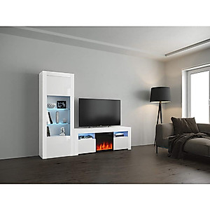 Milano Set 145EF-BK Electric Fireplace Modern Wall Unit Entertainment Center