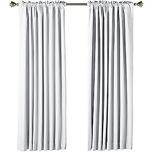 Amazon Basics Blackout Curtain Set - 52''x 63'', White, 4-Pack