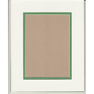 16x20 White & Bright Green Double Picture Mat, Bevel Cut for 11x14 Picture or Photo