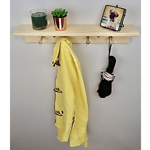 24" Unfinished Pine Shaker Peg Rack
