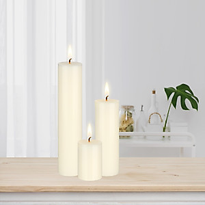 Mega Candles 1 pc Unscented Ivory Round Pillar Candle, Hand Poured Premium Wax Candles 2 Inch x 6 Inch, Home Décor, Wedding Receptions, Baby Showers, Birthdays, Celebrations, Party Favors & More