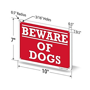 SmartSign "Beware of Dogs" Sign | 7" x 10" Aluminum