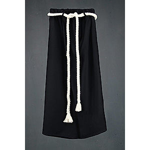 ByTheR Mens Rope Belt Fashion Gothic Style Twisted Shape Thick Adjustable Cotton Ivory