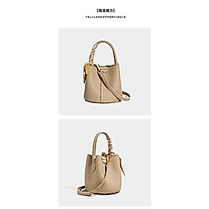 Leather Texture Bucket Bag Ladies Tote Bag Large Capacity Cross-Body Cabbage Basket Bag green