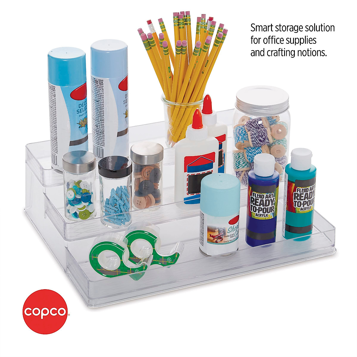 Copco Versatile Cabinet Organizer, 3 Tier, Clear