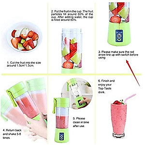 LeMall Multifunctional Portable Blender, Electric Juicer, Smoothie Blender, Mini Food Processor, Mini Smoothie Juice Cup USB Rechargeable, Green