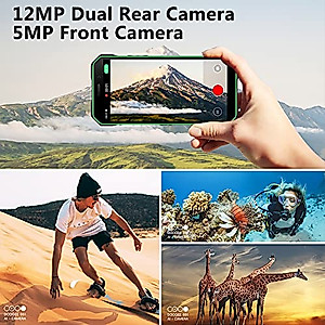 DOOGEE S51 Rugged Smartphone Unlocked, Android 12 4GB+64GB Waterproof Cell Phone, 12MP + 8MP AI Camera, 6.0" HD+ Screen 5180mAh Battery Dual SIM 4G Global Unlocked Rugged Phone NFC GPS OTG FM, Black