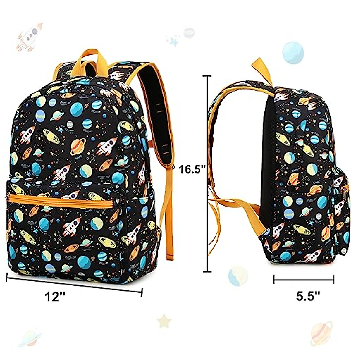 CAMTOP Kids Backpack Preschool Kindergarten Bookbag Toddler School Bag for Age 3-8 Boys and Girls(Rocket Planet)