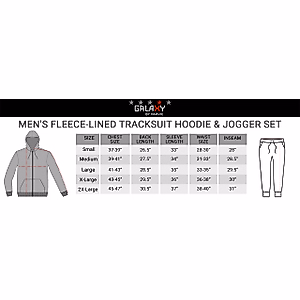 Galaxy by Harvic Men's Fleece-Lined Tracksuit Hoodie & Jogger Set
