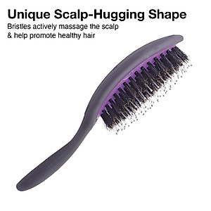 Olivia Garden OG Brush Styler, To Smooth and add Shine, All hair Types, pocket-size, perfect for travel, removable cushion, scalp hugging shape massages the scalp, for women, men and children, Black