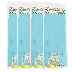 20pcs 14 Inch Shiny Tissue Paper Tassels Garland Bunting for Wedding Baby Shower Festival Anniversary Birthday Party Banner Wall Hanging Decorations DIY Kit (Light Blue)