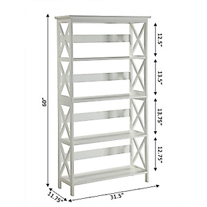 Convenience Concepts Oxford 5 Tier Bookcase, White