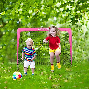 Soccer Goal for Backyard Set of 2 - Size 2.9'x2.4' Portable Pop Up Practice Mini Soccer Goals with Carry Case - Lightweight and Foldable - Ideal for Kids Age 1-8
