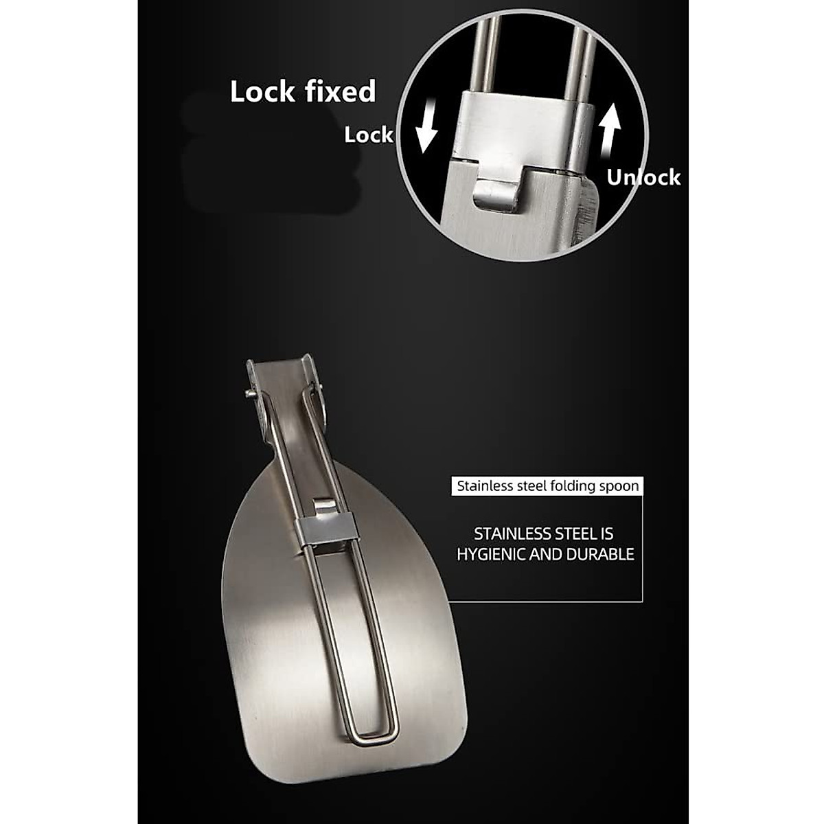 ARFUKA Spatula Metal Folding Spatula Food Turner Spatula Stainless Steel Outdoor Cooking Accessories Picnic Equipment for Hiking Picnic and Camping