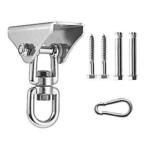 Anoredo Heavy Duty Porch Swing Hammock Hanging Kit,Swing Hanger,360° Rotation Swingset Hardware Bracket Accessories for Wooden Concrete Set, Punching Bag, Yoga Silk, Hanging Chair, Suspension Strap