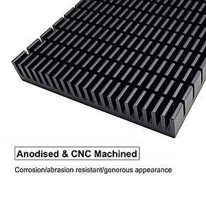 Awxlumv Aluminum Large Heatsink 5.9 x 3.6 x 0.59 Inch /150 x 93x 15 mm Black Heat Sinks Fins for Cooler RTX 3090 3080 ti Backplate PCB LED Motherboard (2 Pcs)