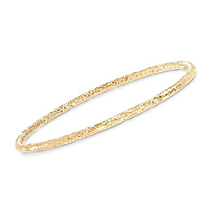 Ross-Simons Italian 22kt Gold Over Sterling Jewelry Set: 3 Hammered Bangle Bracelets. 8.5 inches