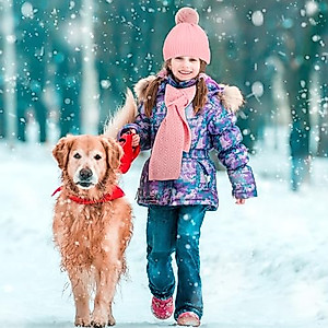 Chinyuti Kids Winter Beanie Hat Scarf Gloves Set, Toddler Winter Cap Knit Neck Warmer Gaiter Mittens for Children 2-8