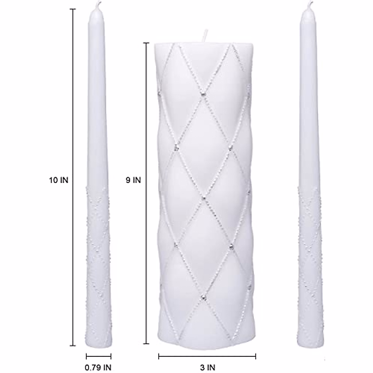 Hosley 11.5" High White Wedding Unity Candle Set. Great for Weddings Party Special Events and Emergency Lighting Reiki Spa Meditation. W5