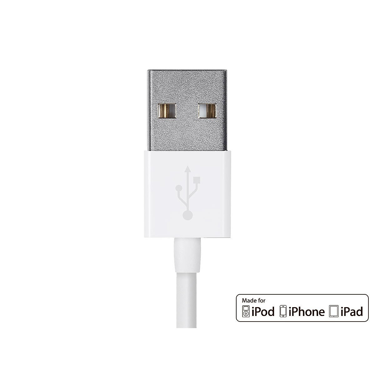 Monoprice Lightning to USB Type-A Charging Cable - Apple MFi Certified, 6 Inches, White - Essential Series