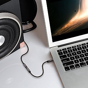 J&D 3.5mm Auxiliary Audio Extension Cable, Gold Plated Copper Shell Heavy Duty 3.5mm 1/8 inch TRS Male to 3.5mm 1/8 inch TRS Female Stereo Audio Adapter Cable, 3 Feet