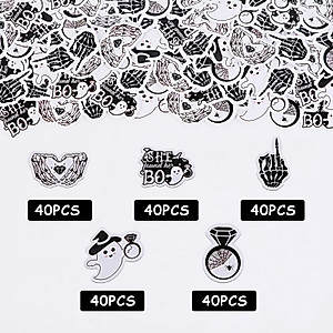 Sursurprise She Found Her Boo Decorations, 200PCS She Found Her Boo Confetti for Tables, Halloween Bridal Shower Bachelorette Party Decorations Wedding Ghost Spooky Party Supplies