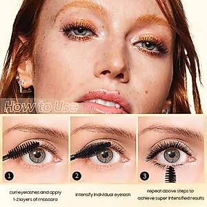 Tubing Mascara Waterproof & Smudge-Proof - Long-Lasting Mascara for Length and Volume, Curling Eyelashes, No Flaking and No Clumping, Cruelty Free, Eye Makeup, Black (Pack of 1)