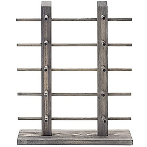MyGift Sunglasses Display Stand, Vintage Gray Wood Tabletop Eyeglass Storage Rack, Holds up to 10 Pairs of Eyewear