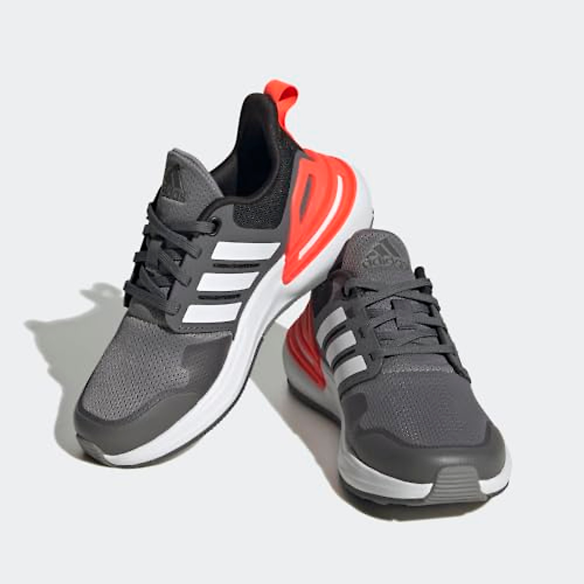 adidas Rapidasport Bounce Sneaker, Grey/White/Grey, 2 US Unisex Little Kid