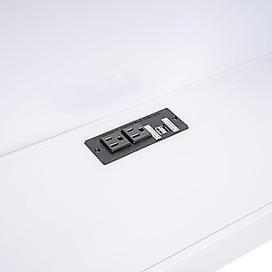 Quarte Twin Size Daybed with Trundle, L-Shaped Storage Cabinets and USB Ports, Wooden Platform Bed for Kids Boys Girls Teens Adults (White+USB Ports)